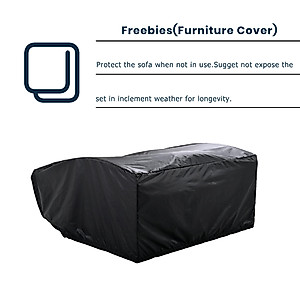 Merax Chaise Lounge Outdoor, Double PE Wicker Rattan Patio Reclining Chair, 2-Person Sunbed with 3 Adjustable Backrest & Free Furniture Protection Cover, White