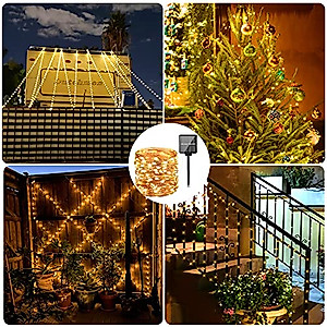 240 LEDS 78Ft Extra-Long Solar String Lights Outdoor,SUWITU Solar Fairy String Lights Waterproof with 8 Modes,Copper Wire Solar Twinkle Lights for Outside Garden Tree Yard Party Xmas Decor(Warm White)