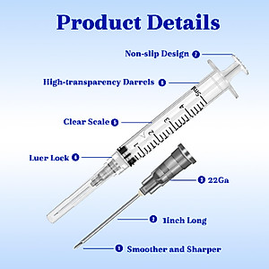 Xuanda 50Pack 5ml Syringe Individual Package Suitable for Industrial, Scientific, Measuring, Watering, Pet Feeding, Glue Applicator