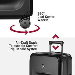 Victorinox Spectra 3.0 Frequent Flyer Plus Carry-On - Modern Hardside Carry-On Luggage - Rolling Suitcase with Spinner Wheels - Holds Travel Accessories - 45 Liters, Black
