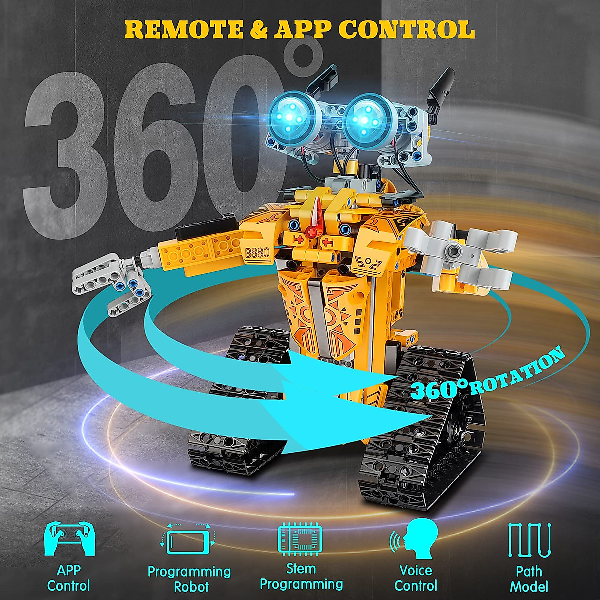 OASO STEM Projects for Kids Ages 8-12, Remote & APP Controlled Robot Building Toys Birthday Gifts for Boys and Girls (468 Pieces)