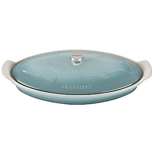Le Creuset Heritage Stoneware Oval Fish Baker, 1.7qt., Sea Salt