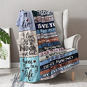 Gifts for Husband Throw Blanket, Fleece Blanket Birthday Gifts for Men, Anniversary Romantic Gifts for Him, Husband Gifts from Wife, Flannel Lightweight Soft Blanket to My Husband for Bed Couch