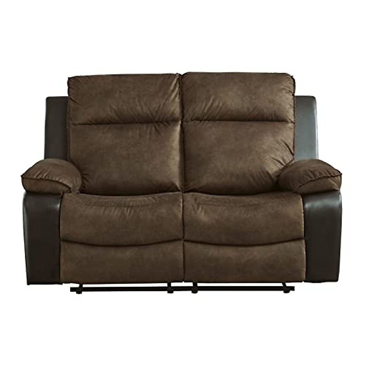 Signature Design by Ashley Woodsway Traditional Pull Tab Reclining Loveseat, Brown