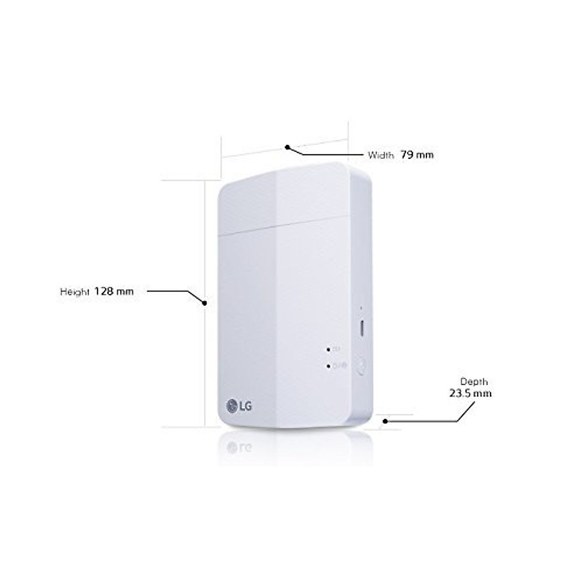 New LG PD251 Portable Mobile Pocket Photo Printer 3 [White] (Follow-up Model of PD241 and PD239) Bluetooth Wireless Printing for iOS, Android and Windows OS