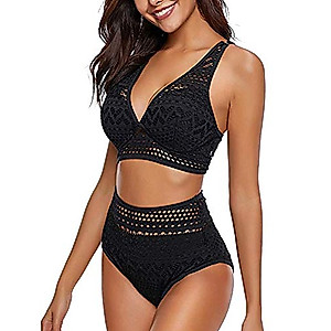 OUDLLY Bikini Sets for Women 2 Piece Strappy Push Up High Waisted Cheeky Reversible Bottom Bikini Set Swimsuits Bathing Suit prime deals of the day today only,sales today,dollar stocking stuffers