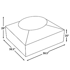 Fire Sense 02056 Outdoor Square Fire Pit Vinyl Cover Patio Heaters Heavy Duty 10 Gauge Felt Lined Water & Weather Resistant Fabric Ties - 38” x 38” - Square