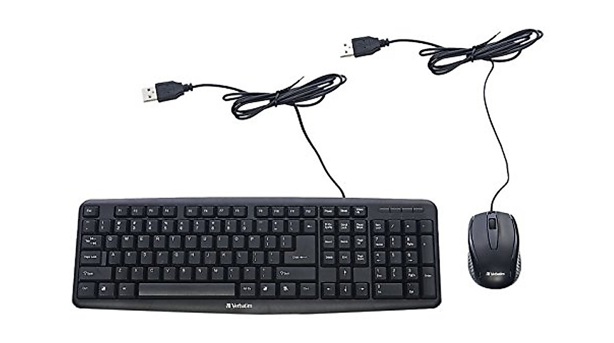 Verbatim Slimline Wired Keyboard & Mouse Combo | USB Plug-Play