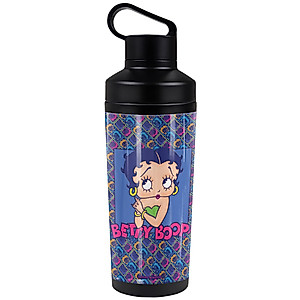 Betty Boop OFFICIAL Pop Betty 18 oz Insulated Water Bottle, Leak Resistant, Vacuum Insulated Stainless Steel with 2-in-1 Loop Cap
