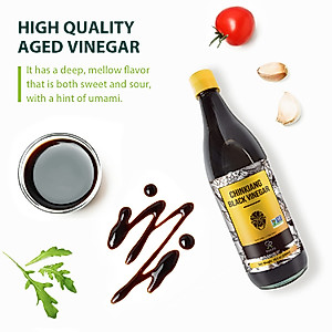 Soeos Chinkiang Vinegar, 18.6 fl oz (550ml), Chinese Black , Traditional , Organic , Zhenjiang Xiangcu, Black Rice Vinegar | Condiment for Cooking Noodles, Braised Meat, Cold Appetizers