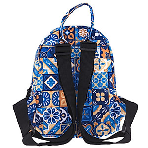 Ladyzone Cute Mini Backpack Daypack 10 Inch Pack for Girls Boys and Adult (Tiles Blue)