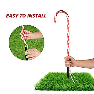 22" Christmas Candy Cane Pathway Markers Lights, Outdoor Christmas Decorations for Yard Patio Garden Walkway, Candy Cane Christmas Decor with Stake, 8 Pack, 4 Red & 4 Green