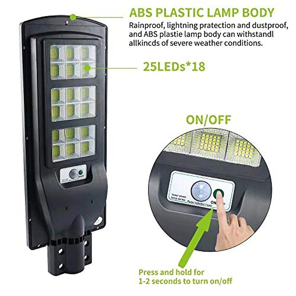 Saanpaan Solar Street Lights Outdoor, Solar Powered Street Lamp Dusk to Dawn with Motion Sensor, Solar Flood Light for Parking Lot,Garden,Street,Front Door