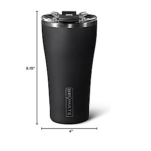 BrüMate Nav 22oz 100% Leak Proof Insulated Travel Tumbler with Magnetic BevLock™ Lid - Double Wall Cup-Holder Friendly Stainless Steel Mug (Matte Black)