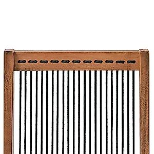 Folding Rope Wooden Chair - Foldable Outdoor Low Profile Wood Lounge Chair for The Patio, Backyard, and Deck, No Assembly Required