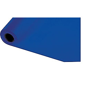 Creative Converting 100' x 40" Cobalt Blue Plastic Banquet Table Cover Roll- Quantity 1