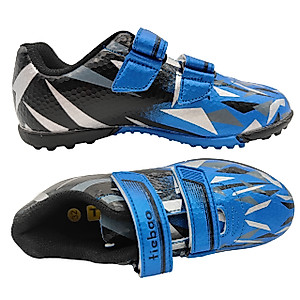 tiebaoGanar Toddler Turf Soccer Shoes Outdoor & Indoor Football Cleats Futsal Sneaker Boys Girls TBG-C76516/Blue-25