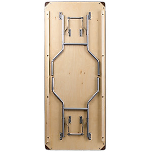 Flash Furniture Fielder 6-Foot Rectangular HEAVY DUTY Birchwood Folding Banquet Table with METAL Edges and Protective Corner Guards