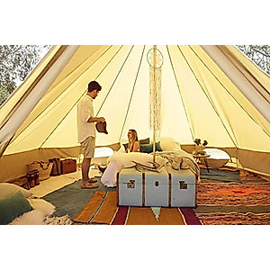 Psyclone Tents Removable Floor 4 Windows 5m/16.4ft Luxury Bell Tent Outdoor All Weather 8-10 Person Cotton Canvas Yurt Large Tent for Family Camping Glamping Hiking and Festivals