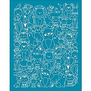 OLYCRAFT 4x5 Inch Clay Stencils Animal Pattern Silk Screen for Polymer Clay Line Zoo Rabbit Bear Monkey Silk Screen Stencils Mesh Transfer Stencils Animal Mesh Stencil for Polymer Clay Jewelry Making