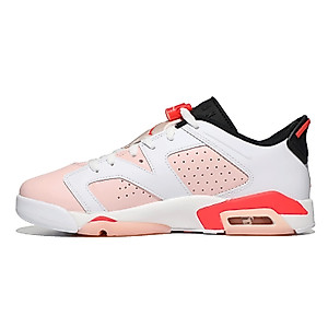Jordan Girl's Air VI Retro Low Shoe (Big Kid) White/Atmosphere/Infrared 23/Black 5.5 Big Kid M