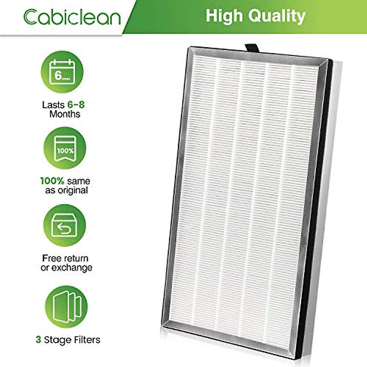 1 Set 112 H13 True HEPA Replacement Filter Compatible for 112 V2.0 Air Purifie-r, 3-in-1 True HEPA Activated Carbon Filter