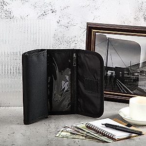 2 Pieces Money Organizer Cash Wallets Money Holder with 5 Zipper Slots for Office Budget Wallet Home Students Family, Black