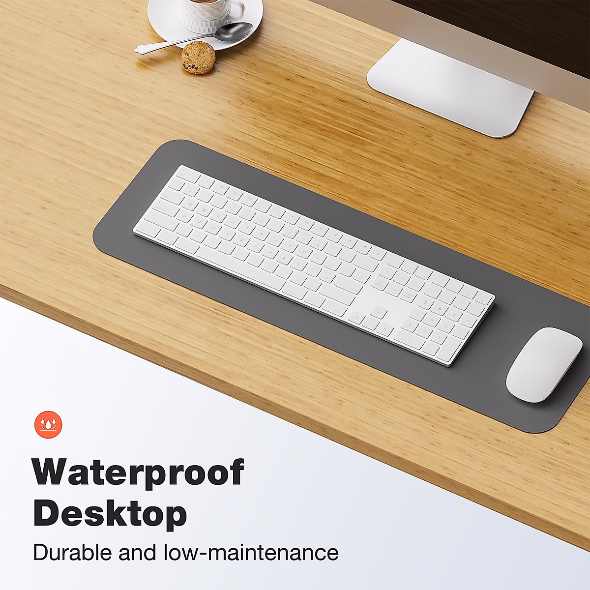 OLIXIS Small Computer Desk 32 Inch Home Office Work Study Writing Student Kids Bedroom Wood Modern Simple Table with Storage Bag & Headphone Hooks