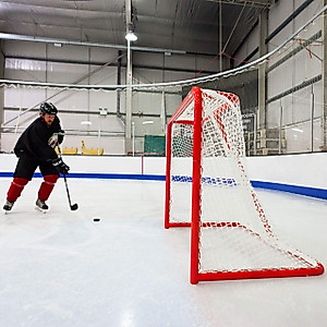 Professional Hockey Goal – Full Size 72 Inch Hockey Goal | Ice Hockey Goal with 5mm Net and 2 inch Galvanized Steel Frame | Regulation Hockey Goal | Professional Hockey Goals