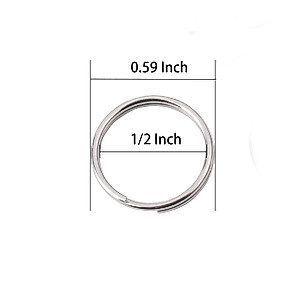 1/2 Inch Split Key Rings,Stainless Steel Dog Tag Mini Rings,Small Key Chain Ring for Craft,Car Keys,Women and Men Car Key Rings - Pack of 60 Pcs