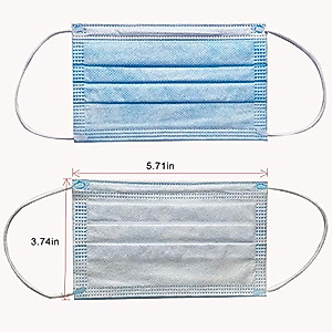 Kids Disposable Face Mask 3-Ply Protective Children Mouth Cover (50 Pack) Blue