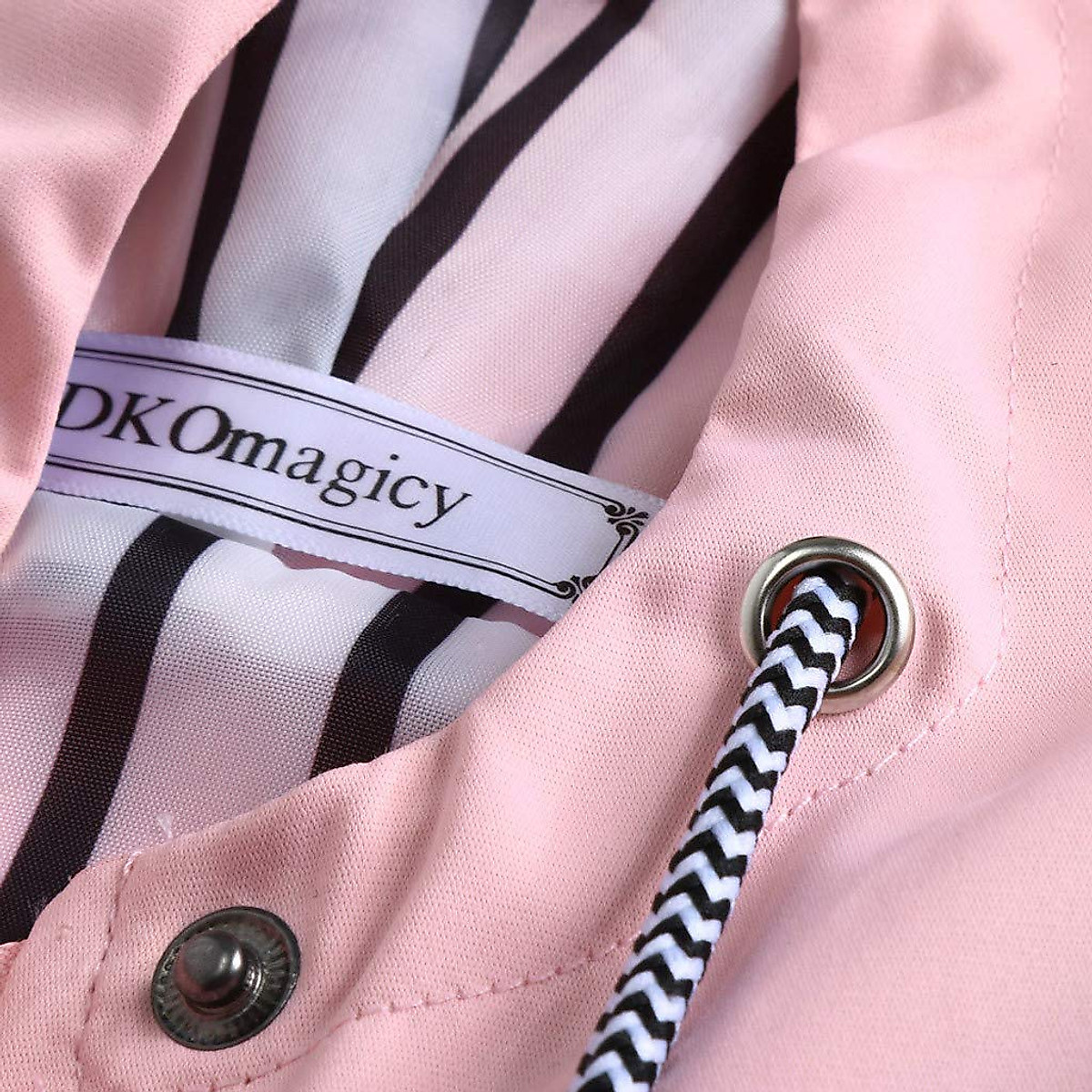 CapsA Women Womens Rain Jacket Outdoor Plus Jackets Waterproof Hooded Raincoat Windbreaker Striped Climbing Hiking Trench Coats