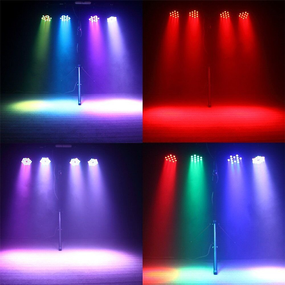 Stage Lighting, 36x1W LED Par Light RGB 7 Channel with Remote for DJ KTV Disco Party (4pcs)