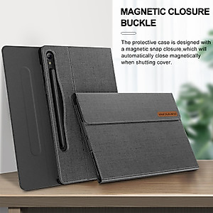 INFILAND Galaxy Tab S9 / S8/ Tab S7 Case, Multi-Angle Stand Cover Compatible with Samsung Galaxy Tab S9/ Tab S8/ Tab S7 11 Inch SM-X710/SM-X716B/SM-X718U 2023 Tablet [Auto Wake/Sleep], Dark Gray