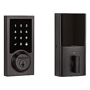 Kwikset 99160-017 SmartCode 916 Contemporary Smart Lock Touchscreen Electronic Deadbolt Front Door Lock with SmartKey Security and Z-Wave Plus in Venetian Bronze