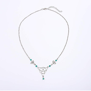 SHAMZBEST Bomine Boho Head Chain Crystal Hair Chain Forehead Festival Wedding Irish Headpieces Hair Acessories for Women and Girls (Green) (silver)