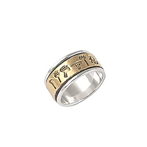Spinner Handcrafted Band 925 Sterling Solid Silver Spinner Ring Band Two Tone Gold Design Spinner Ring (7)