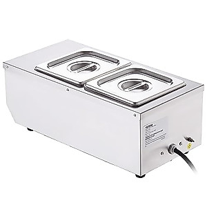 VEVOR Chocolate Tempering Machine, 9 Lbs 2 Tanks Chocolate Melting Pot with TEMP Control 86~185℉, 800W Stainless Steel Electric Commercial Food Warmer For Chocolate/Milk/Cream Melting and Heating