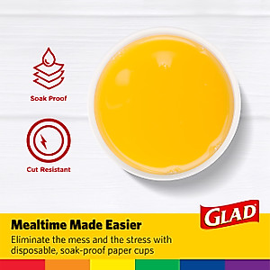 Glad Everyday Disposable Paper Cups with Rainbow Design | Heavy Duty Paper Cups, 12 Oz Paper Cups for All Beverages and Everyday Use | 12 Ounces, 50 Count