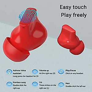 FAJHHA Wireless Earbuds Noise Cancelling, Bluetooth 5.0 Earphones Ipx4 Waterproof Wireless Earbuds with Wireless Charging Case, with Headset Built-in Mic for Sport