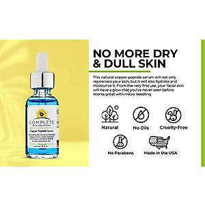 Copper Peptide Face Serum Collagen - With Anti Aging Skin Solutions Properties:1oz/30ml Anti-Wrinkle Formula For Youthful Skin