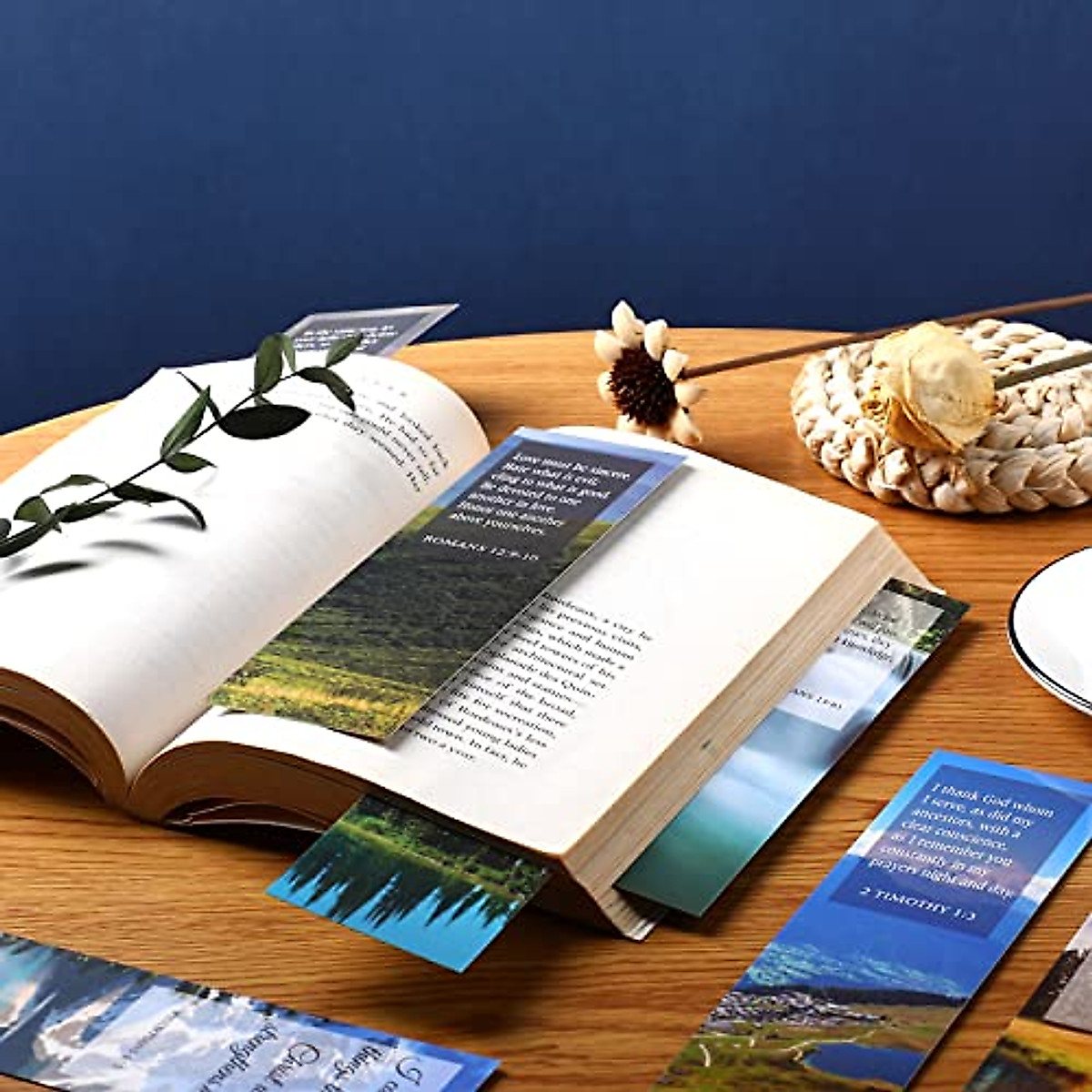 72 PCS Bible Verse Bookmarks with Full Scripture , Inspirational Christian Markers, Book Motivational Encouragement Landscape Page Clip Presents for Men Women Students Teachers School Office Supplies