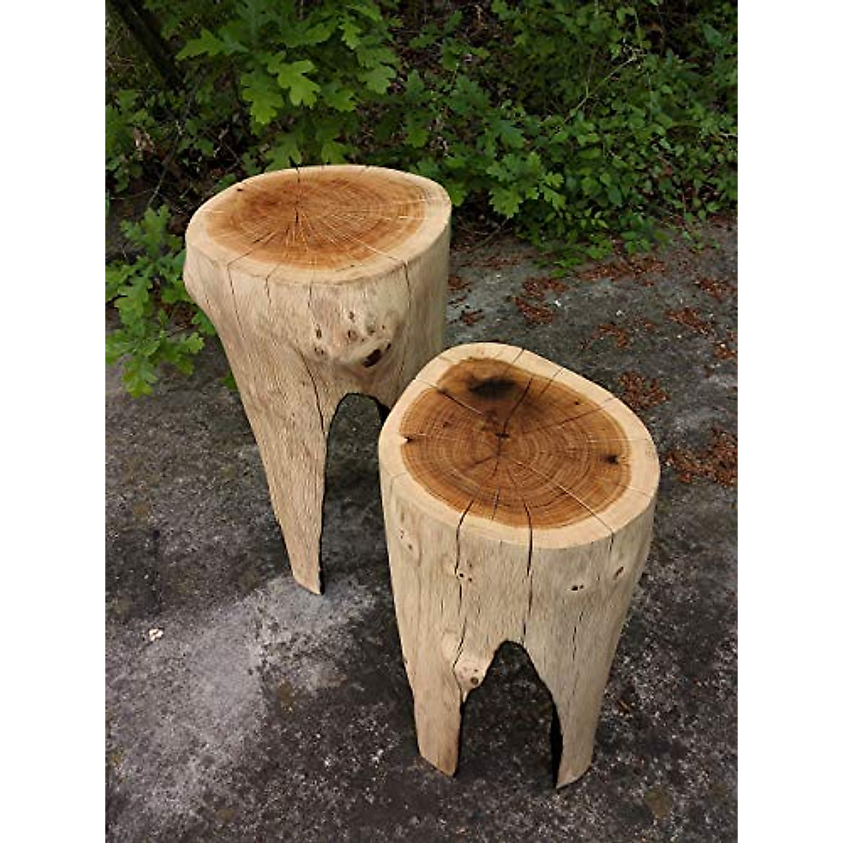 Tree Stump Table - Set Of Two, Log Stools, Reclaim Wood Coffee Tables, Rustic Furniture, Rough End Tables, Country House Decor