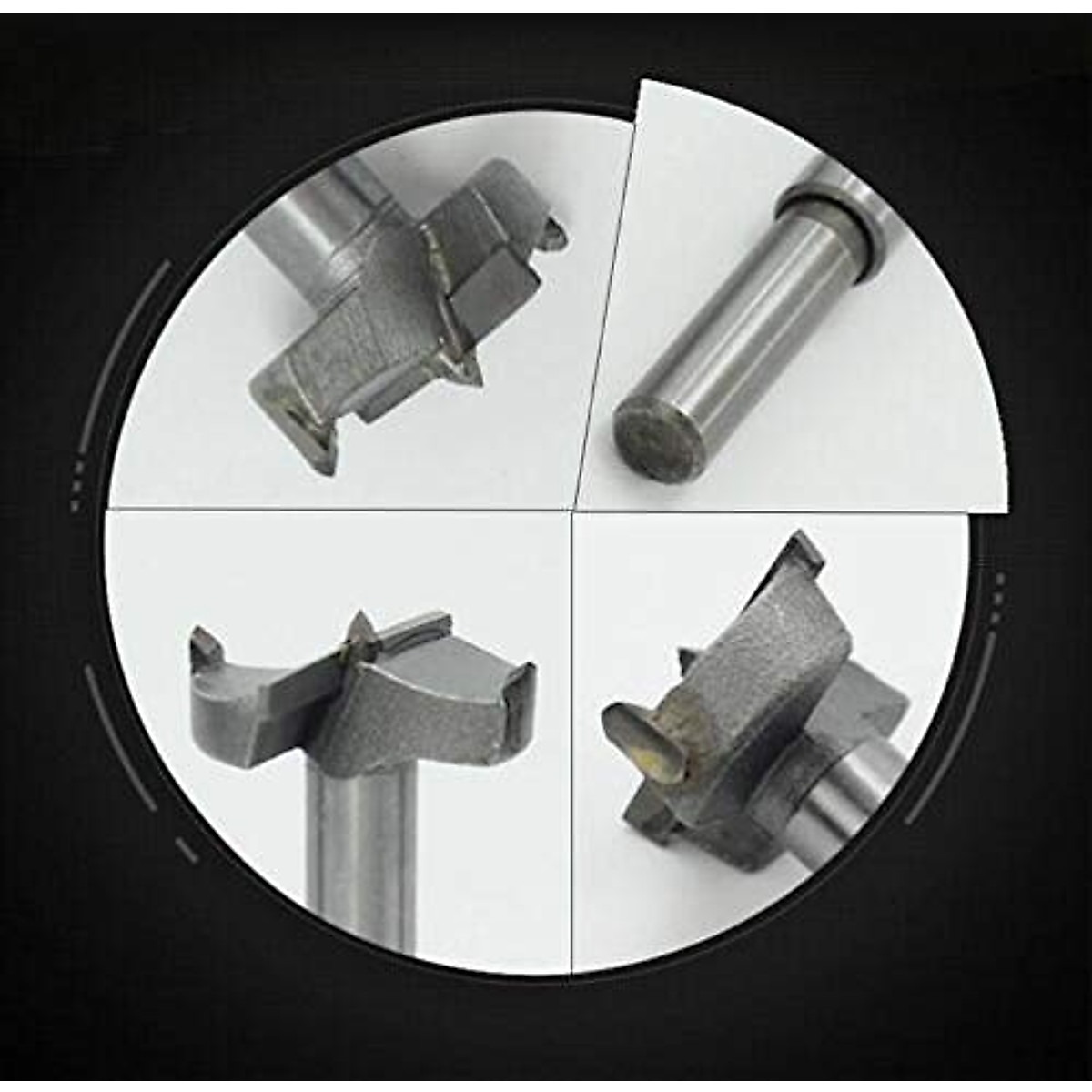 Forstner Drill Bit Set 16pcs 15-35mm Punching Bit Wood Slabs Flat Wing Drilling Hole Hinge Cemented Carbide Drilling Counterbore Flat Bit Drill Set Woodworking Hole Saw Wood Cutter Tool (16pcs)