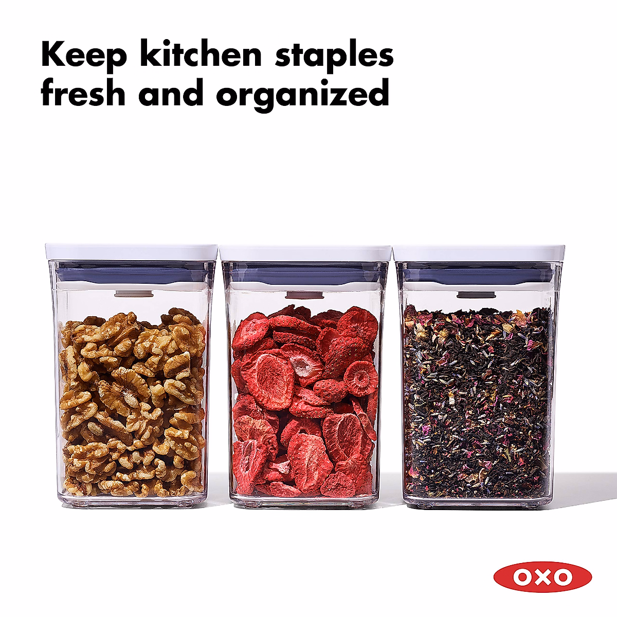 OXO Good Grips 5-Piece POP Container Set and OXO Good Grips 3-PC Small Square Short POP Container Set