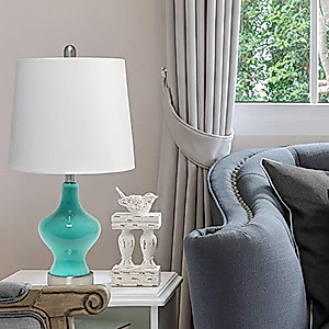 Elegant Designs LT3317-TEL Glass Gourd Shaped Table Lamp, Teal