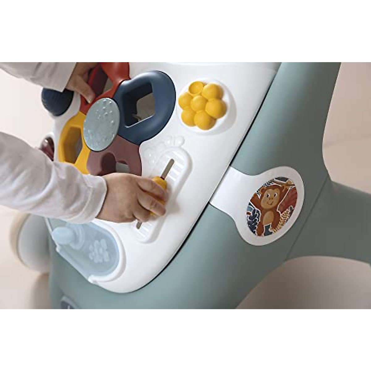 Little Smoby Baby Walker by Smoby Detachable Activity Play Board Baby’s First Doll Pushchair Toy Grows with The Child from Activity Board to Walker with Fun Colours, Actions and Sound, 7600140304