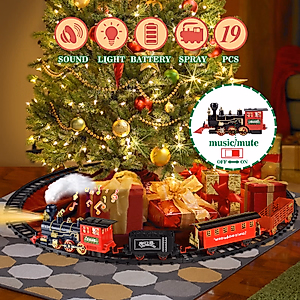 BainGesk Train Set, Electric Train Toy for Boys & Girls, Model Christmas Train Set for Under The Tree, Railway Kit with Sounds, Light, for 3, 4, 5, 6, 7, 8+ Year Old Kids