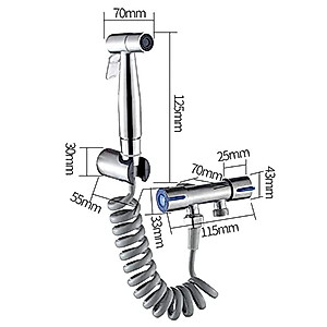 JIYTG Stainless Steel Portable Bidet Toilet Taps Kit Toilet Companion 304 Stainless Steel one in Two Out Washing Machine Booster Spray Gun Toilet Companion