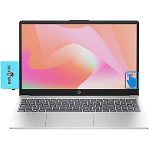 HP 15t 15.6" Touchscreen FHD IPS Business Laptop (Intel i7-1355U 10-Core 1.70GHz, 16GB RAM, 512GB SSD, Intel UHD, Backlit KYB, FP, WiFi 6, BT 5.3, HD Webcam, Win11H) w/Dockztorm Dock